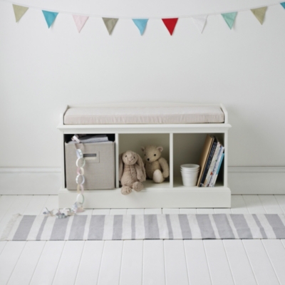 Classic 3 Cube Storage Bench | Bedroom Furniture | The White Company UK