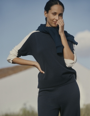 Contrast Panel Jumper with Cashmere | View All Clothing | The Whit...