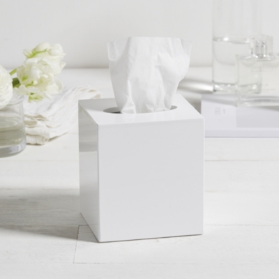White Lacquer Tissue Box Cover | Office and Stationery | The White ...