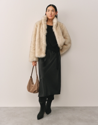 Mixed Media Extended Shoulder Knot Detail Dress | Dresses & Jumpsui...