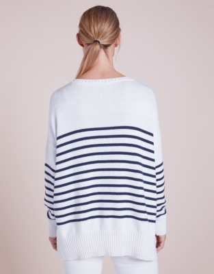 Oversized Breton Stripe Jumper Clothing Sale The White Company Uk